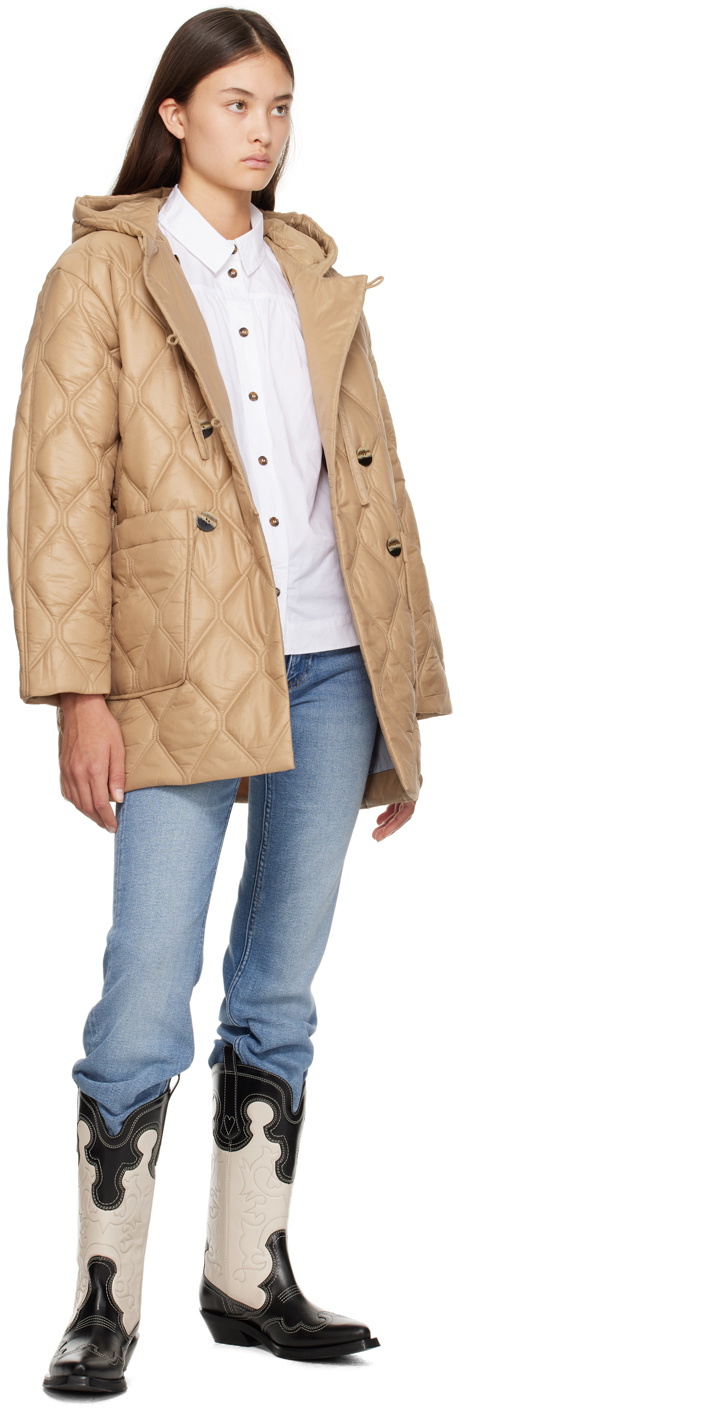 GANNI Beige Quilted Jacket GANNI