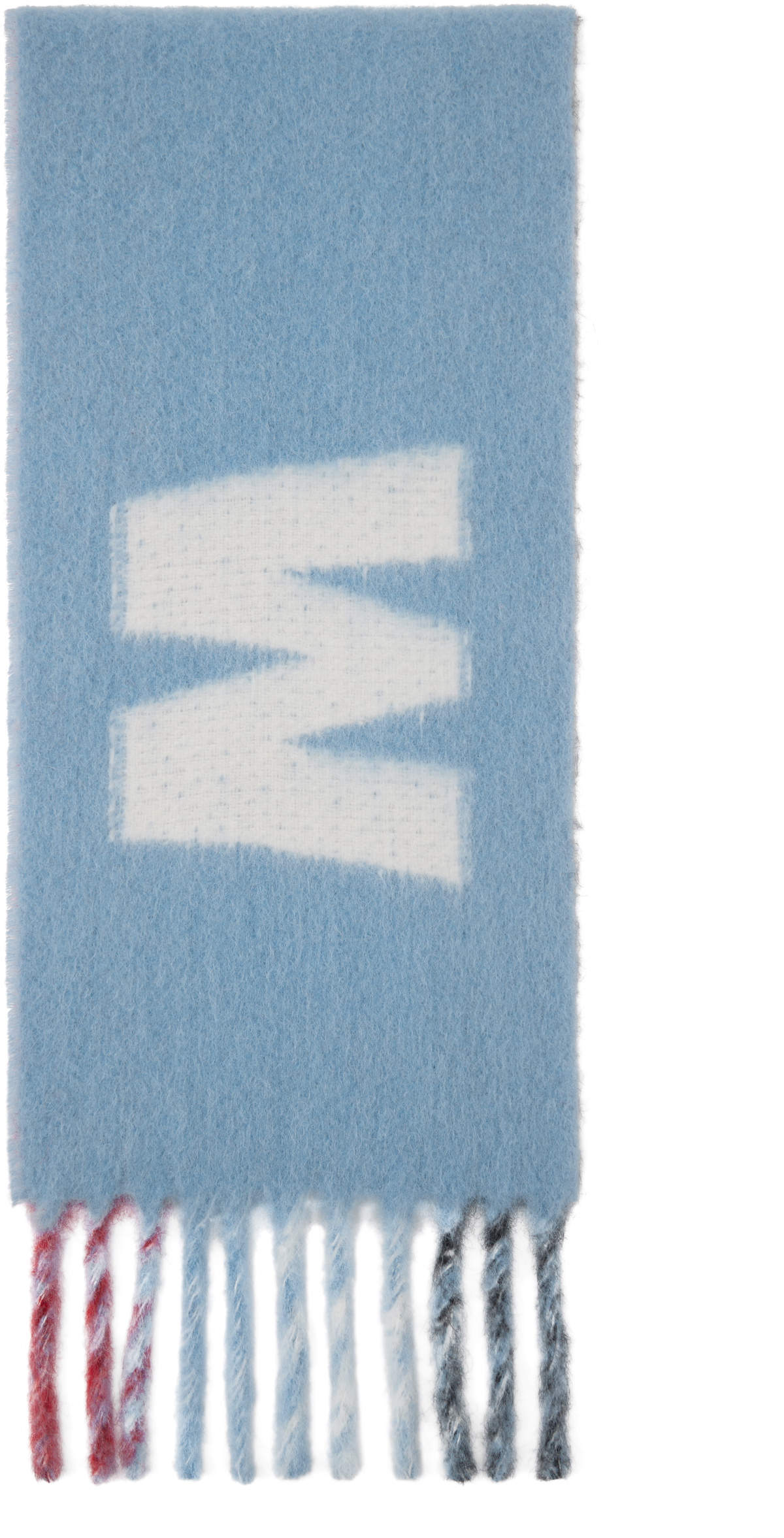 Marni Blue & Red Maxi Logo Scarf Marni