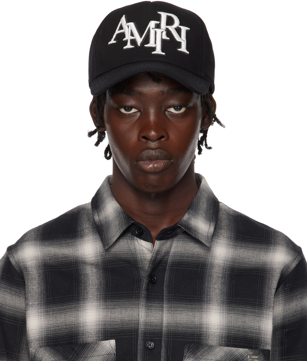 AMIRI Black Staggered 'Amiri' Canvas Cap Amiri