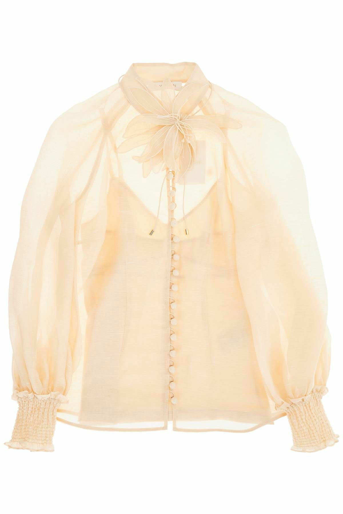 ZIMMERMANN 'blouse with floral illustr Beige Zimmermann