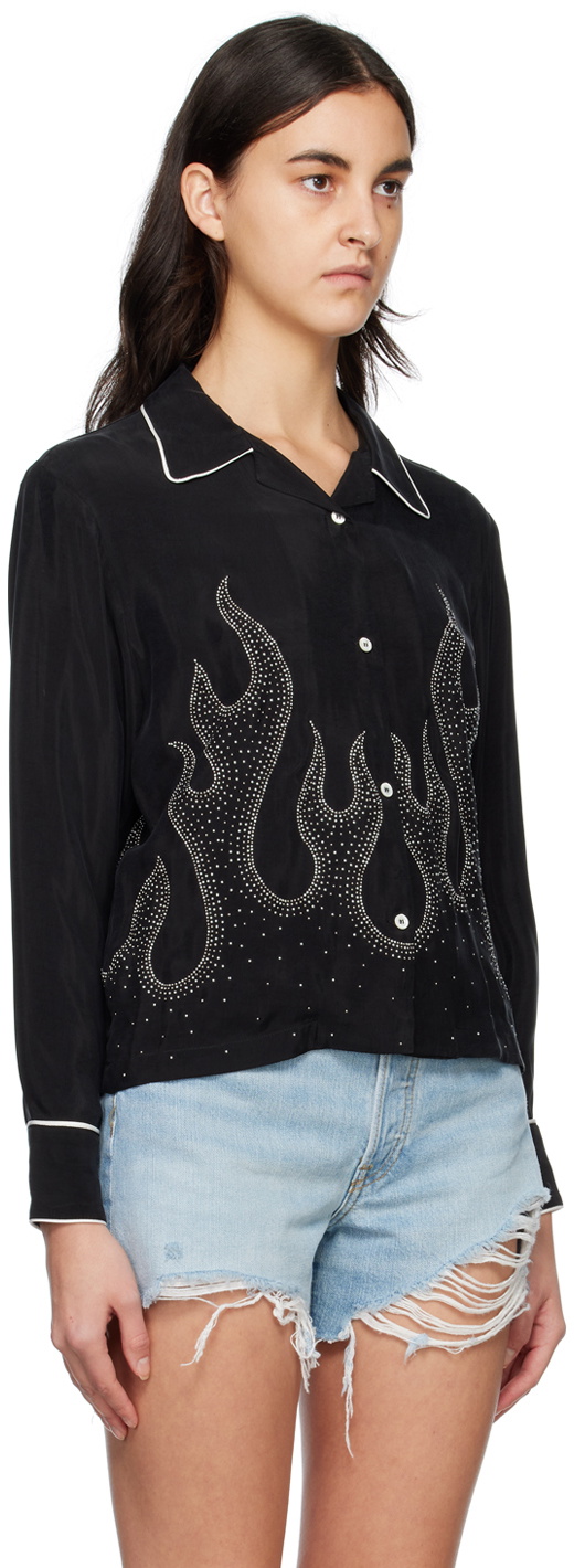 Palm Angels Black Studded Shirt Palm Angels