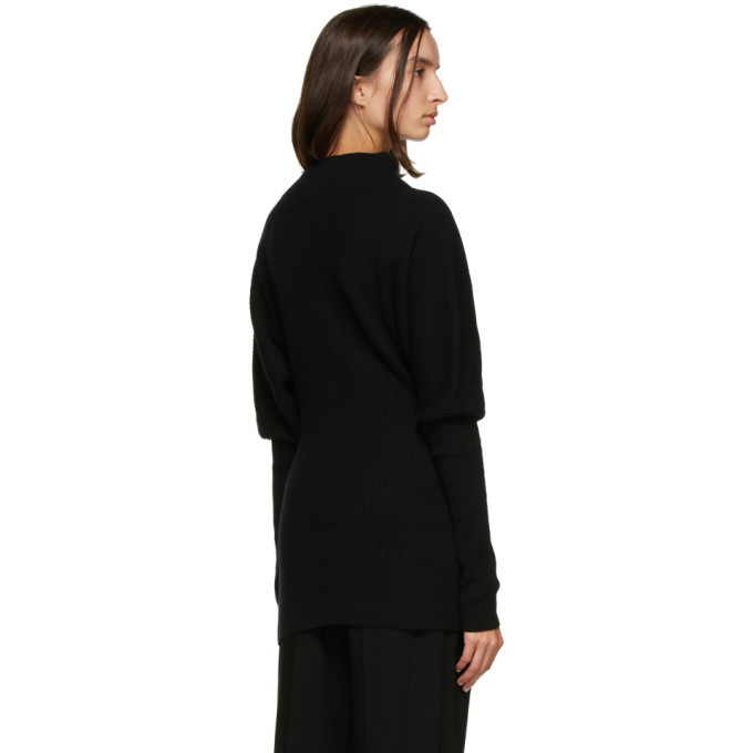 LOW CLASSIC Black Wool Asymmetric Sweater Low Classic