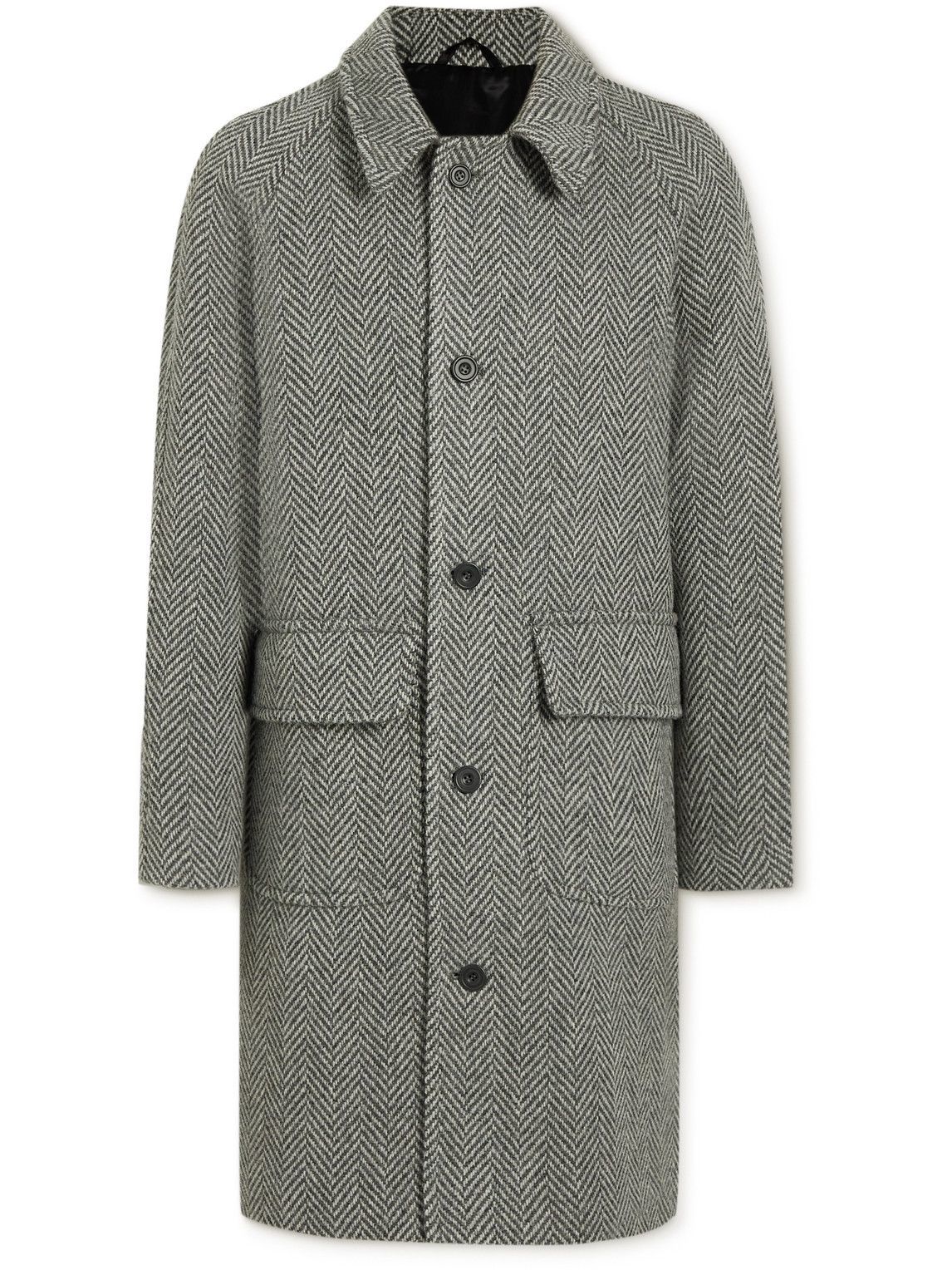 Kingsman - Slim-Fit Herringbone Wool Coat - Gray Kingsman
