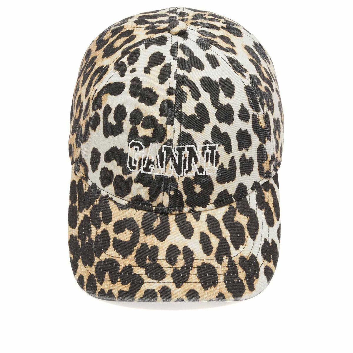 GANNI Women's Logo Cap in Leopard GANNI