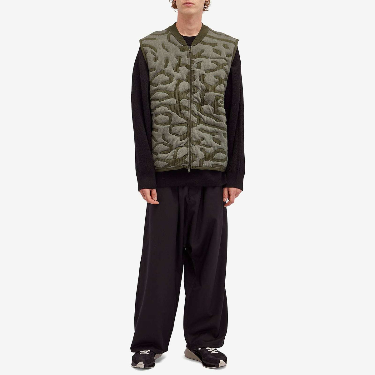 Y-3 Men's 3M Vest in Green Y-3