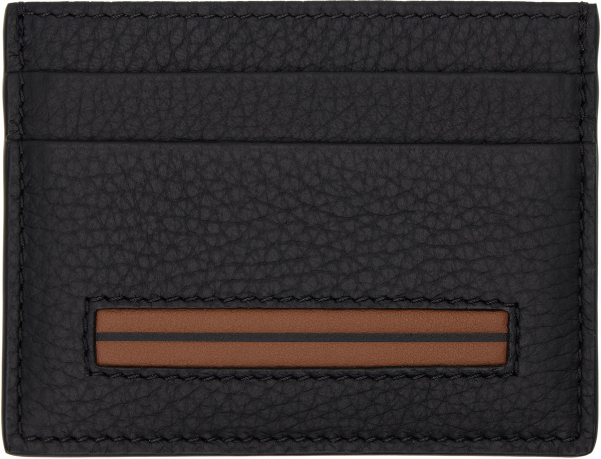 ZEGNA Black Leather Card Holder Zegna