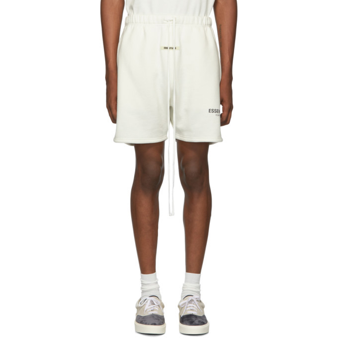 Essentials White Reflective Logo Shorts Essentials