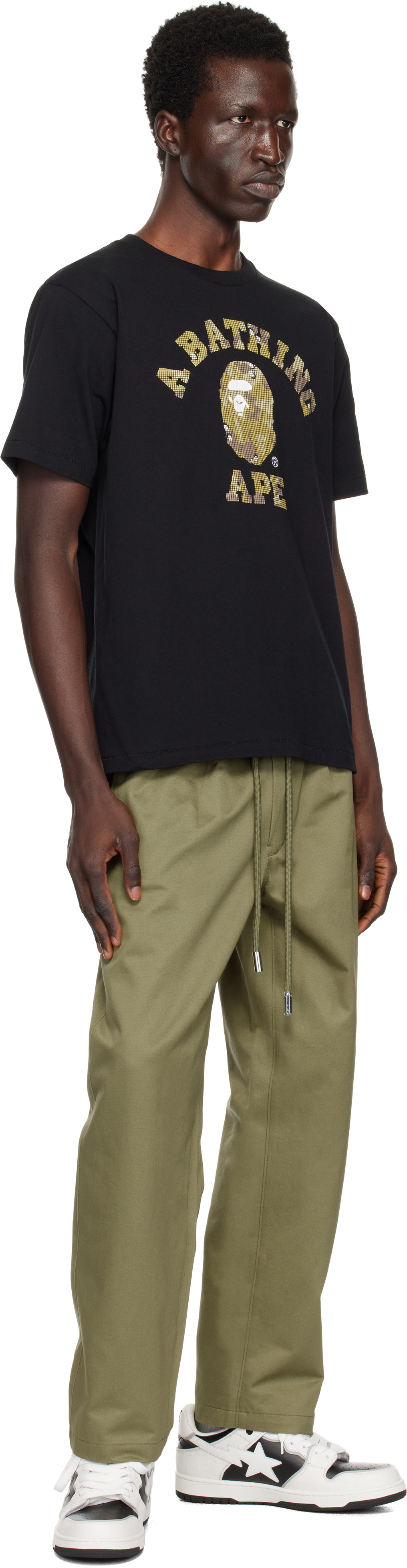 BAPE Khaki Ape Head One Point Chef Trousers A Bathing Ape