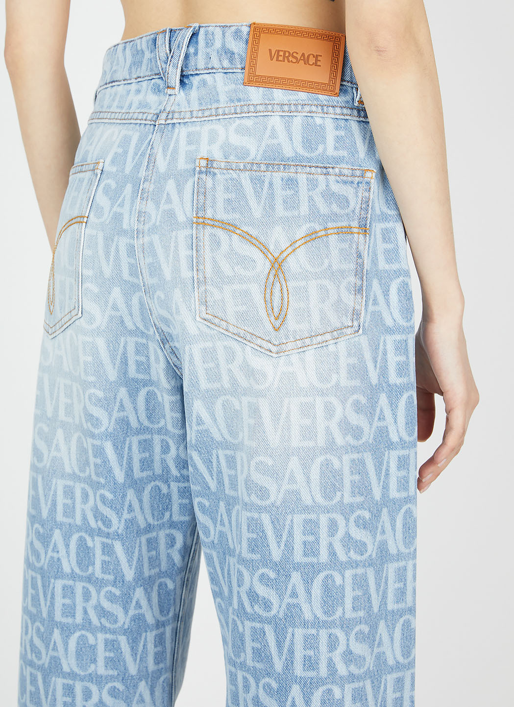 Versace Monogram Straight-Leg Jeans Versace
