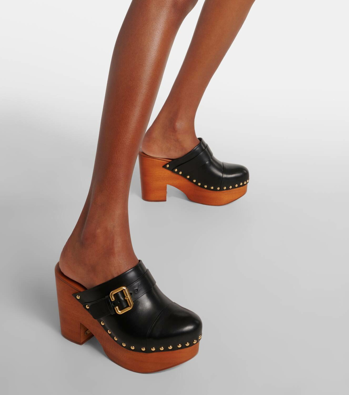 Chloé Jeannette studded leather clogs Chloe