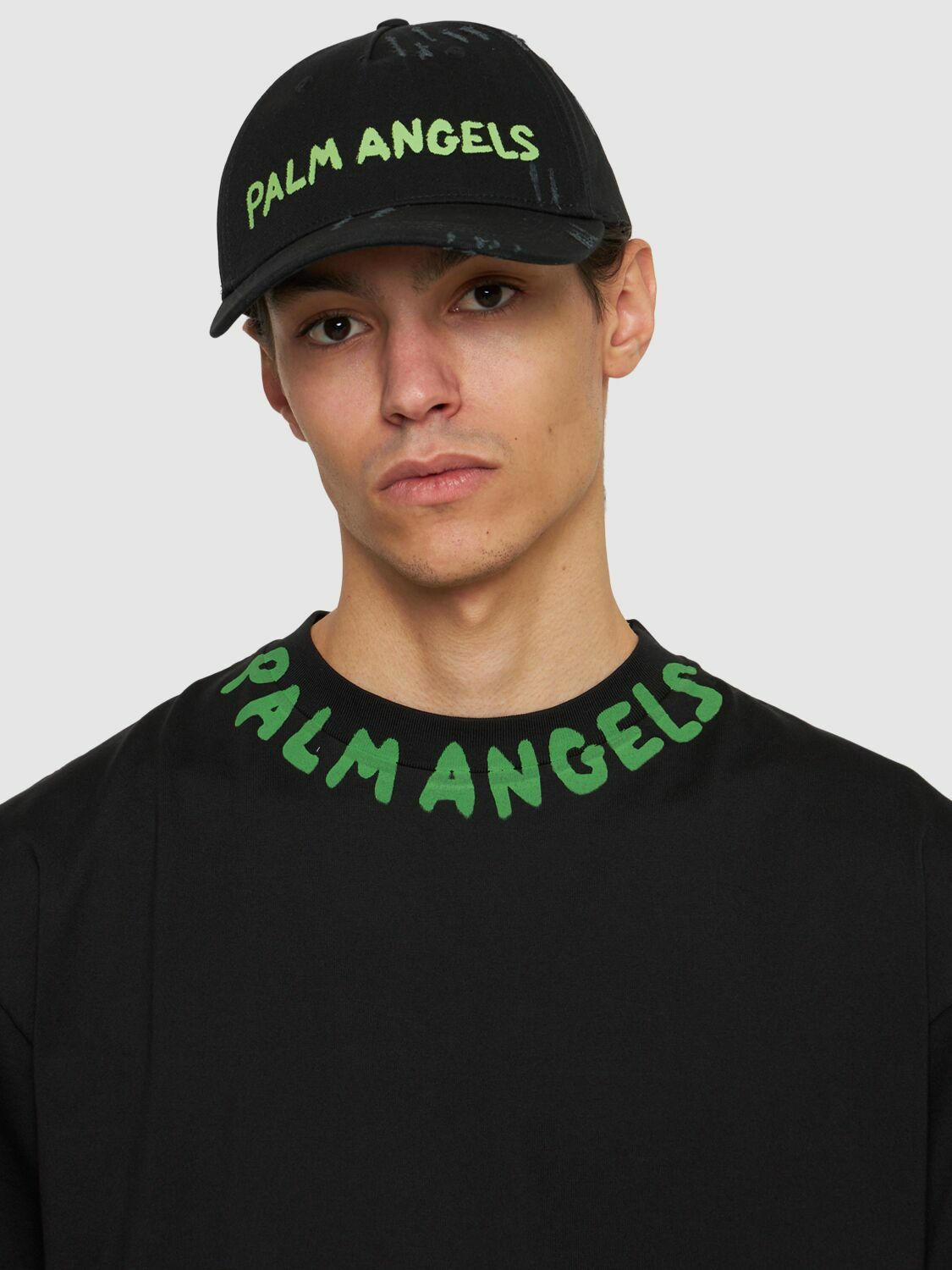PALM ANGELS - Seasonal Logo Cotton Baseball Cap Palm Angels