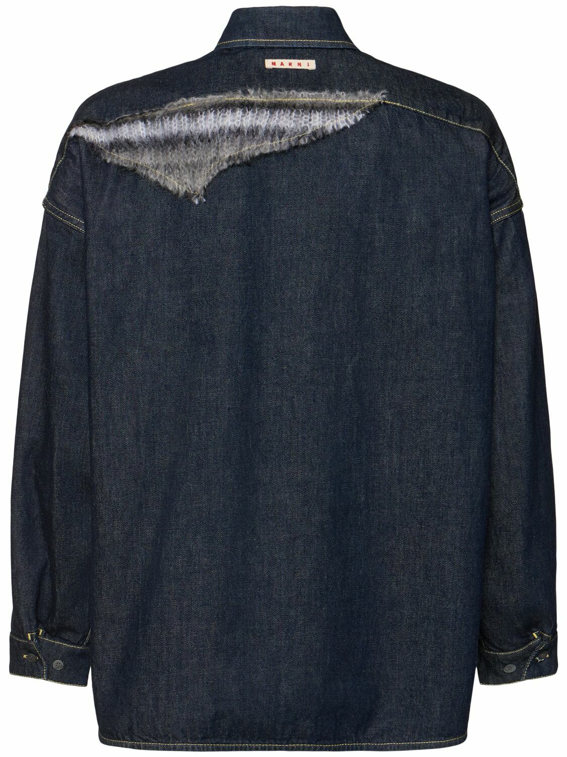 MARNI Wool-patched Bull Denim Shirt Marni