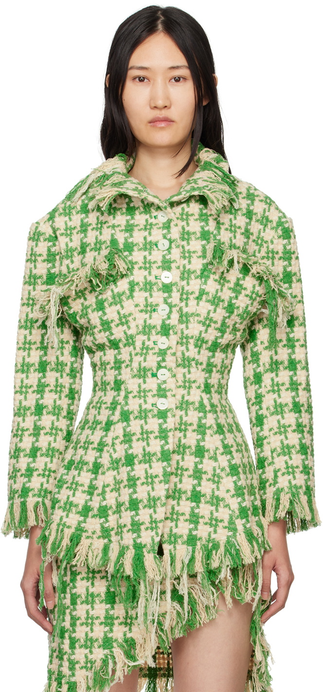 Yuhan Wang Green Check Jacket Yuhan Wang