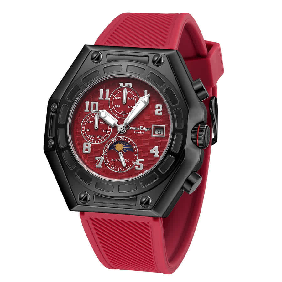 Swan & Edgar Fortress Automatic Red Dial Mens Watch SE00981 Swan & Edgar