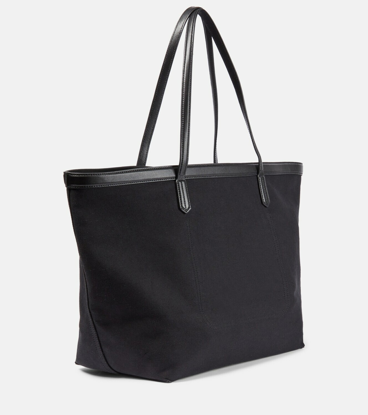 Toteme Leather-trimmed canvas tote bag Toteme