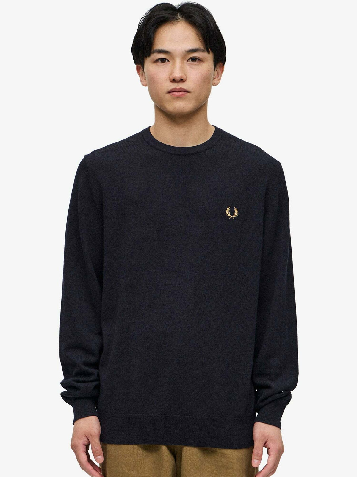 Fred Perry Sweater Blue Mens Fred Perry