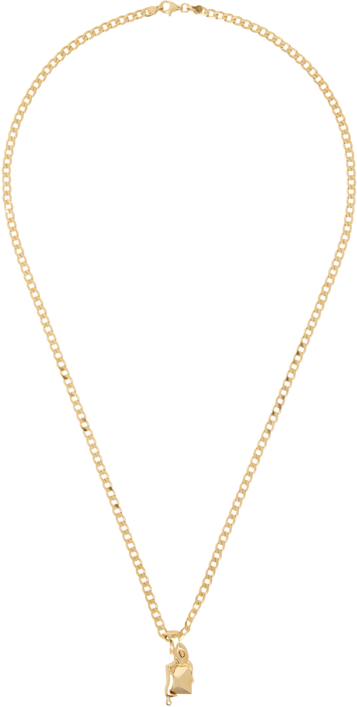 Alan Crocetti Gold Hard Melt Curb Necklace Alan Crocetti