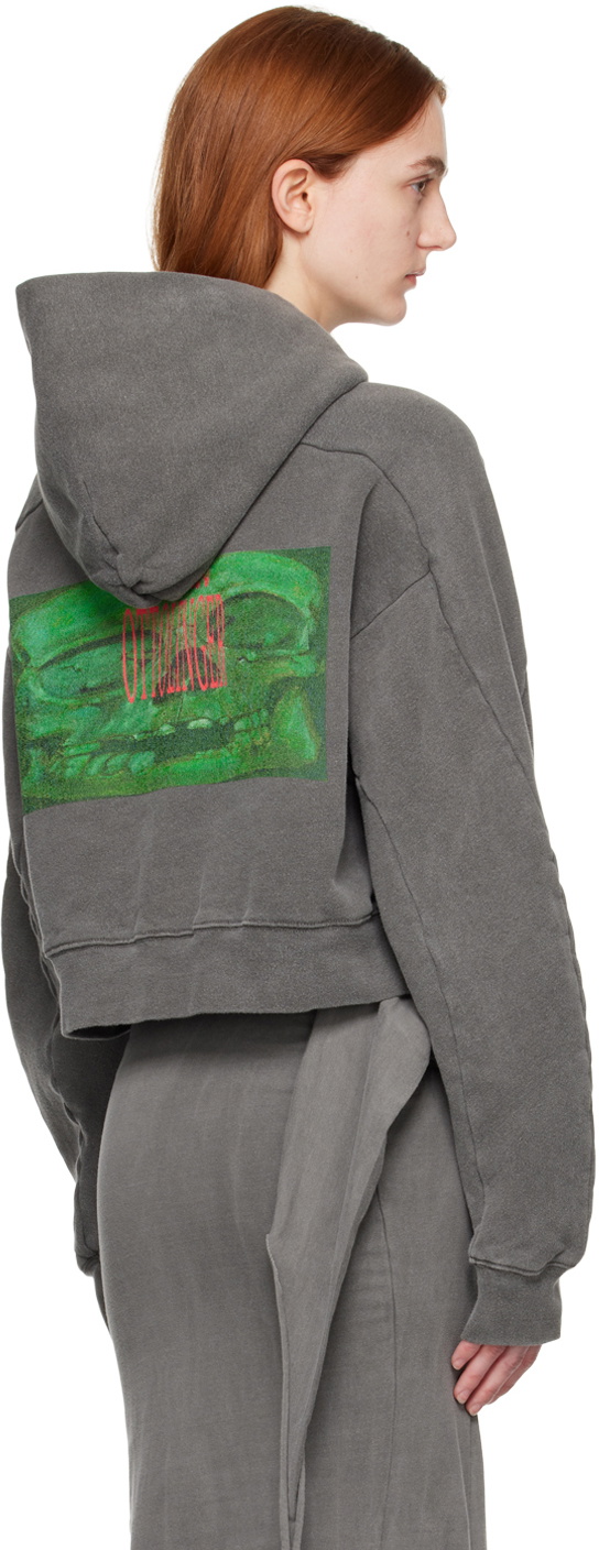 Ottolinger Gray Multiline Hoodie Ottolinger