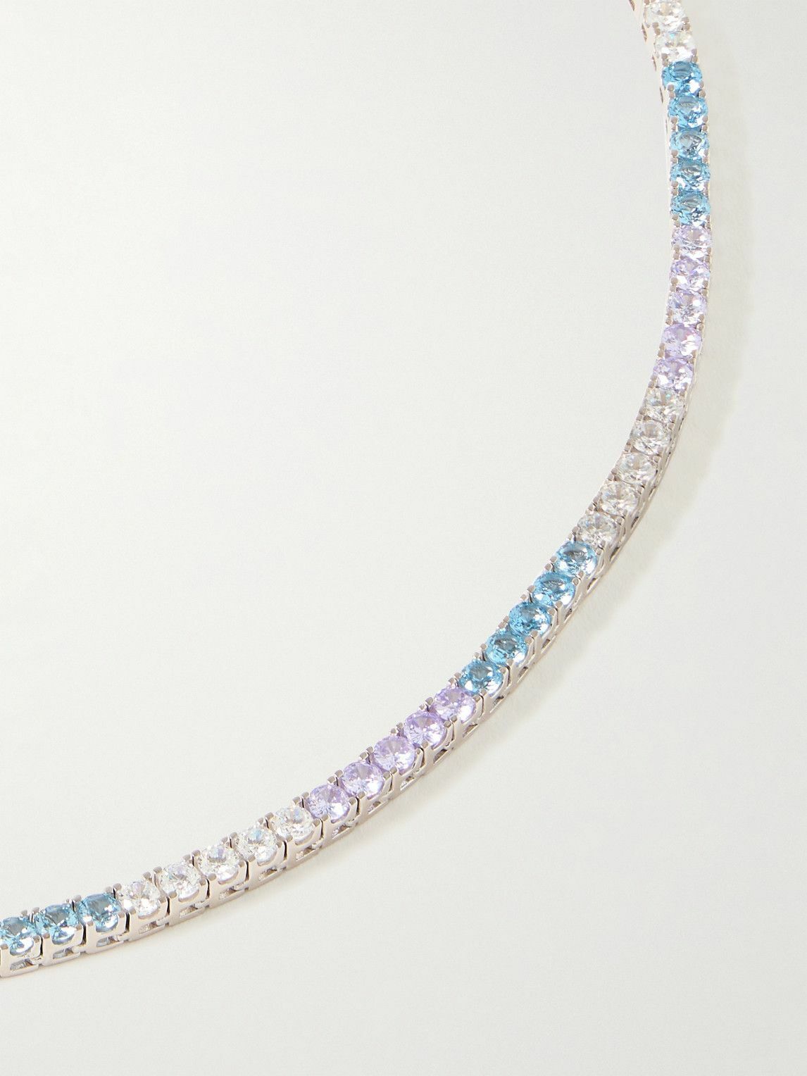 Hatton Labs - Sterling Silver Laboratory-Grown Crystal Tennis Necklace ...