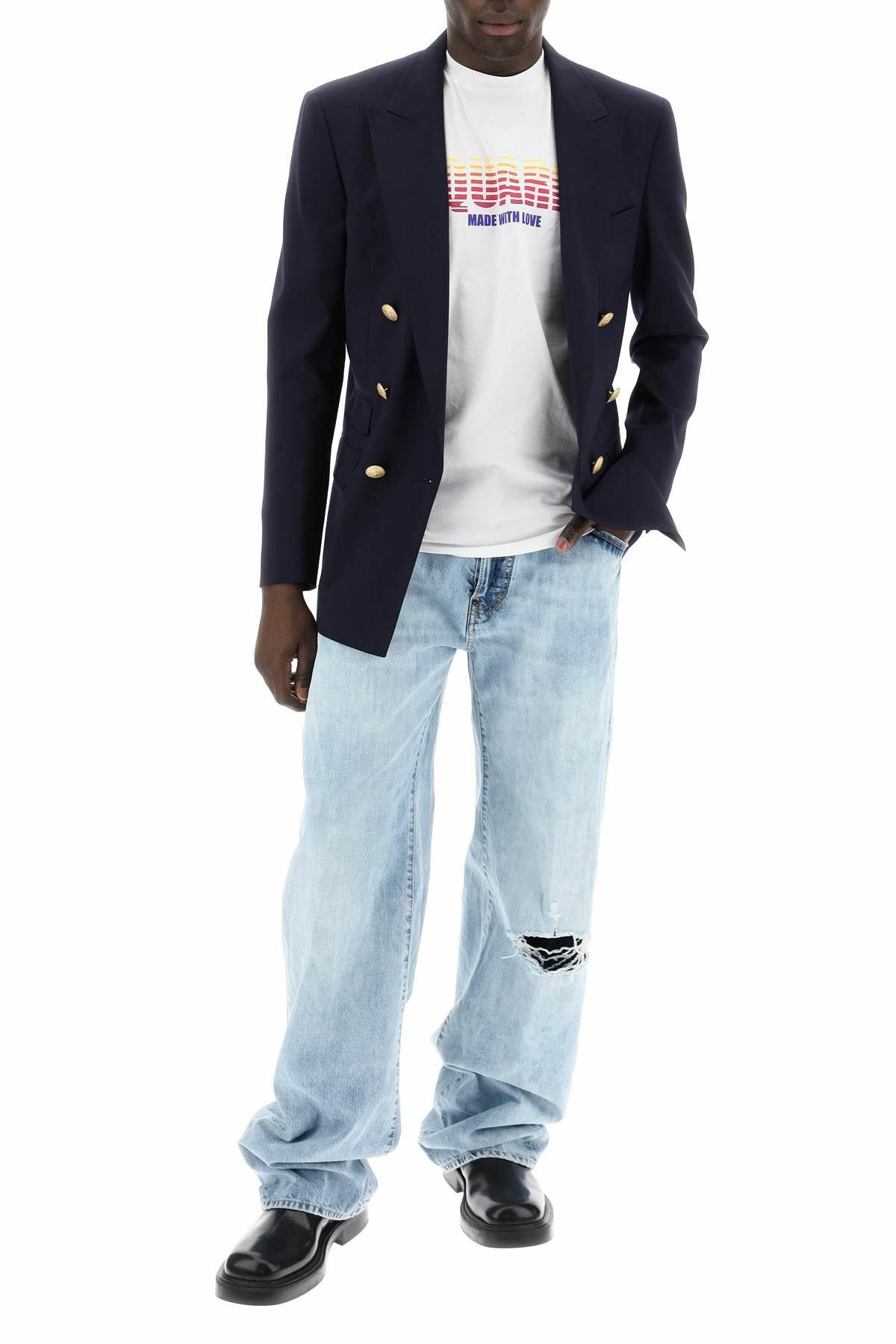 DSQUARED2 "oversized jeans with destroyed Blue Dsquared2