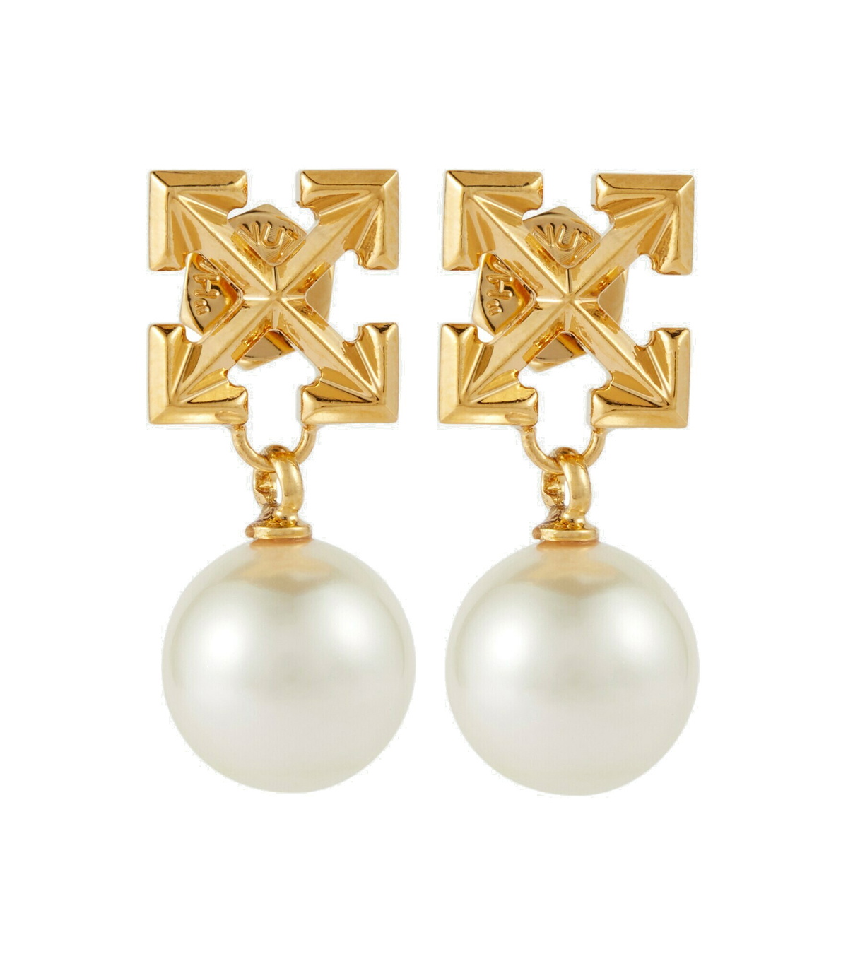 Off-White - Arrows faux pearl earrings Off-White