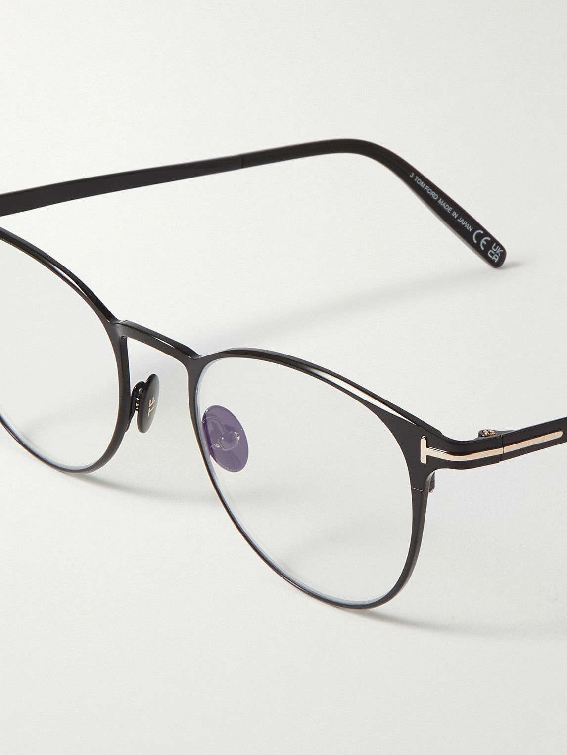 TOM FORD - Round-Frame Titanium Blue Light-Blocking Optical Glasses TOM ...
