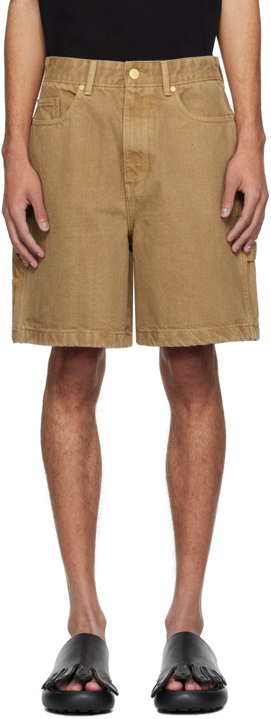 Solid Homme Tan Hammer Loop Shorts Solid Homme