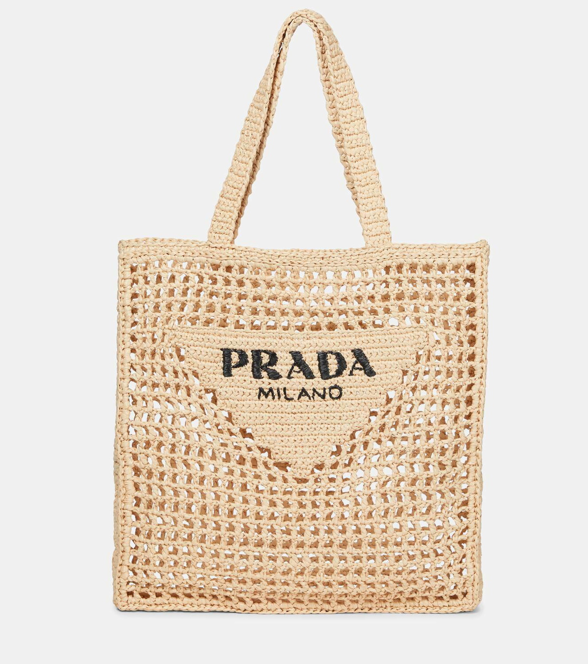 Prada Small logo raffia tote Prada
