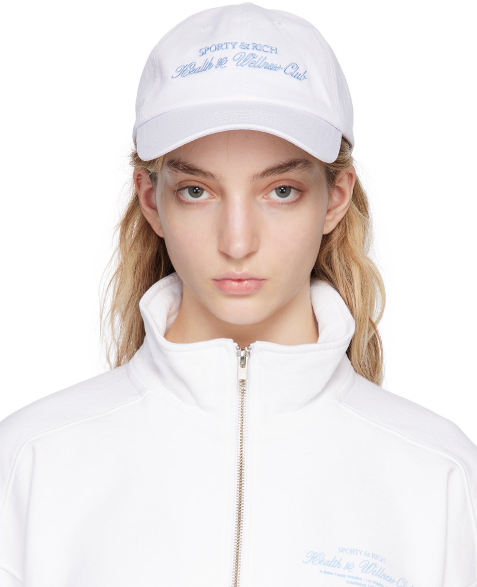Sporty & Rich White & Blue H&W Club Cap Sporty & Rich