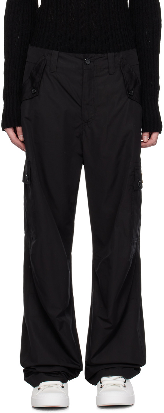 Dolce & Gabbana Black Plaque Cargo Pants Dolce & Gabbana