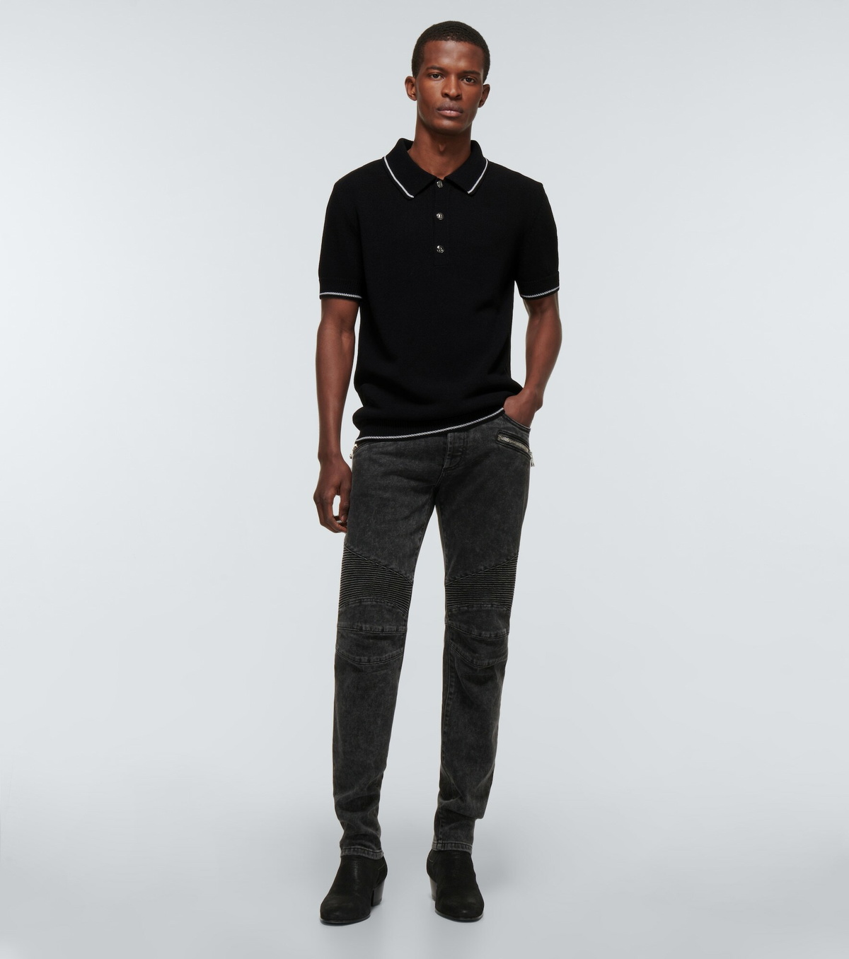 Balmain - Wool-blend polo shirt Balmain