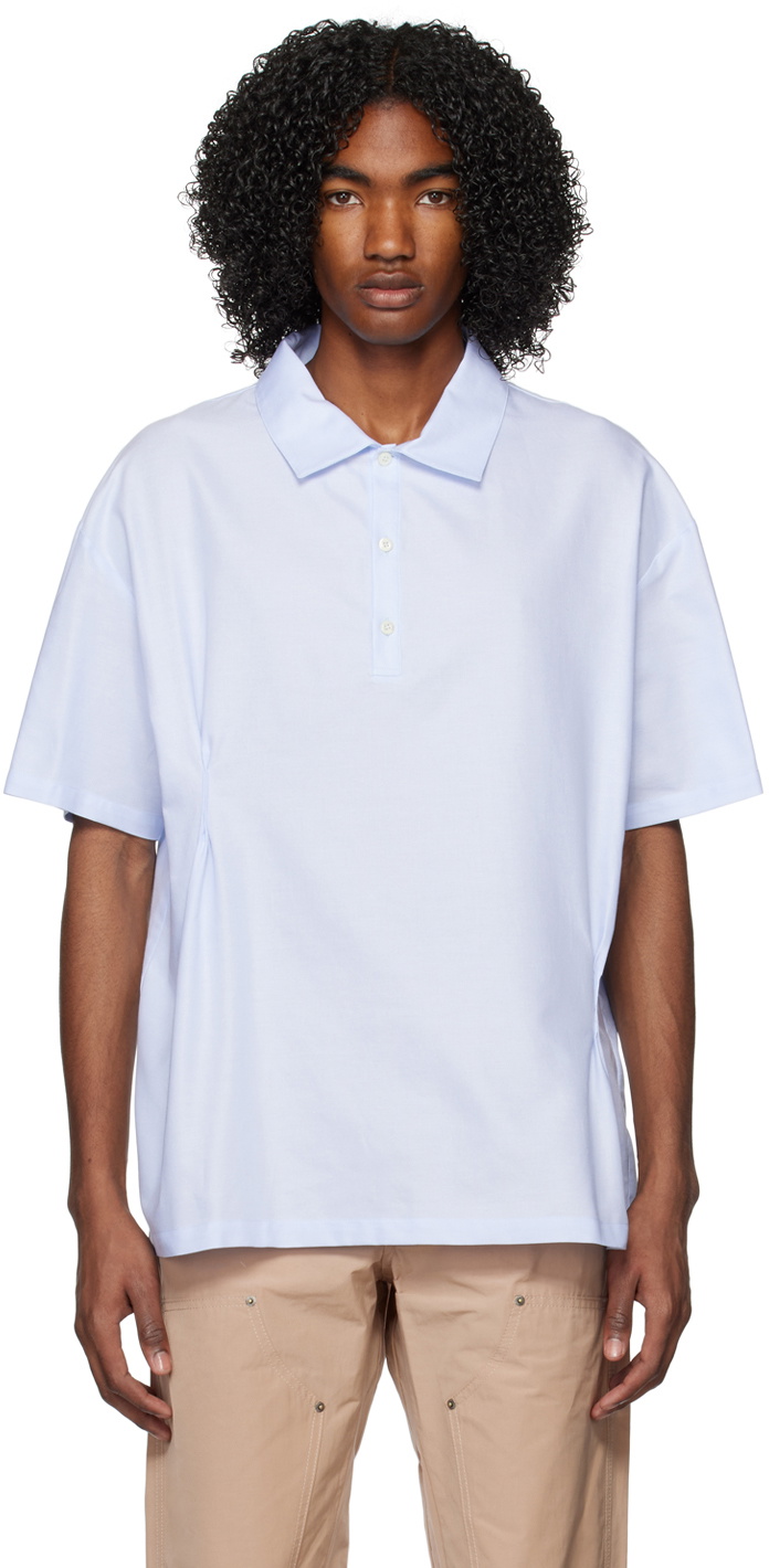 424 Blue Pintuck Polo 424