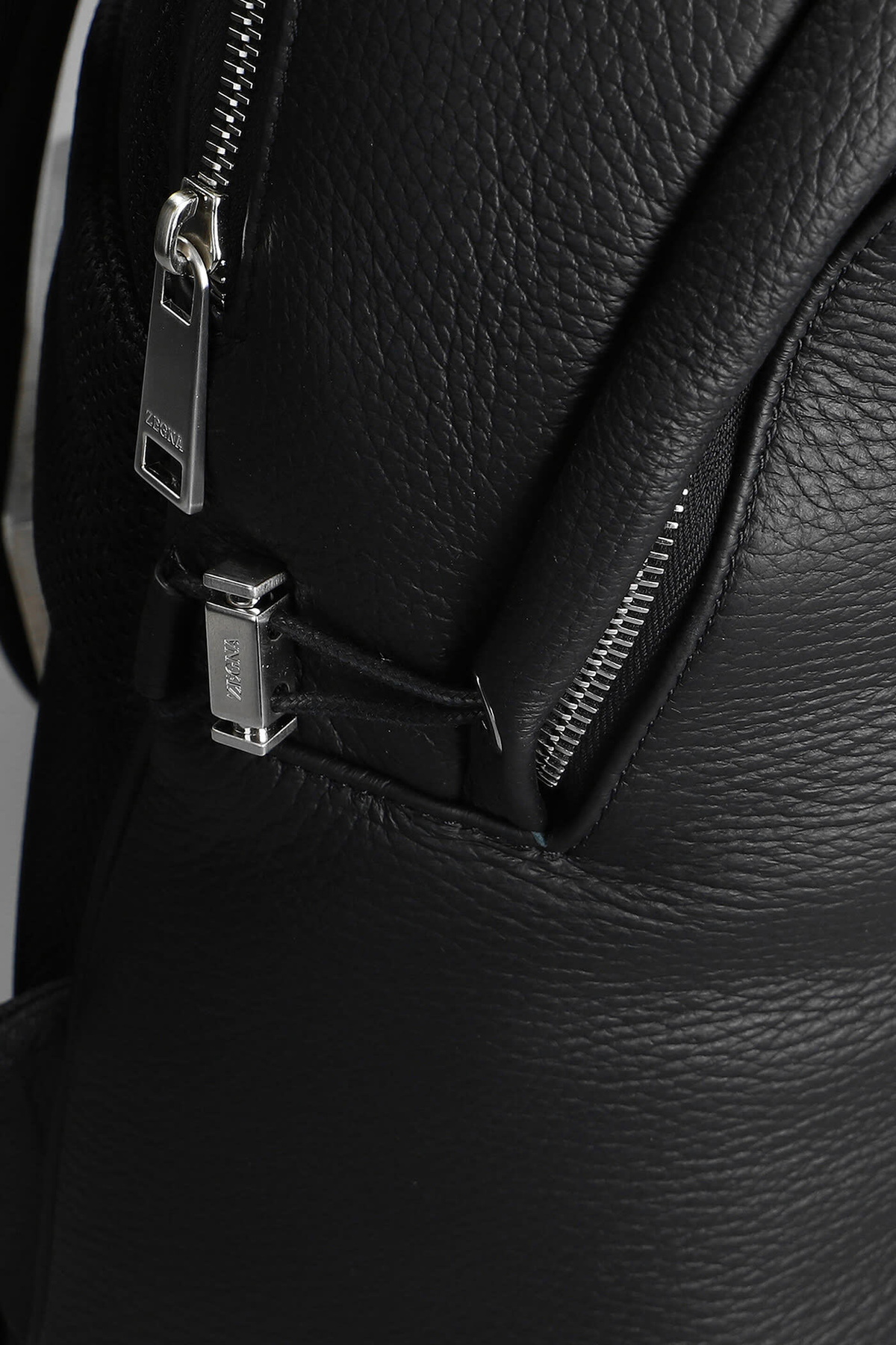 Zegna Backpack In Black Leather Zegna