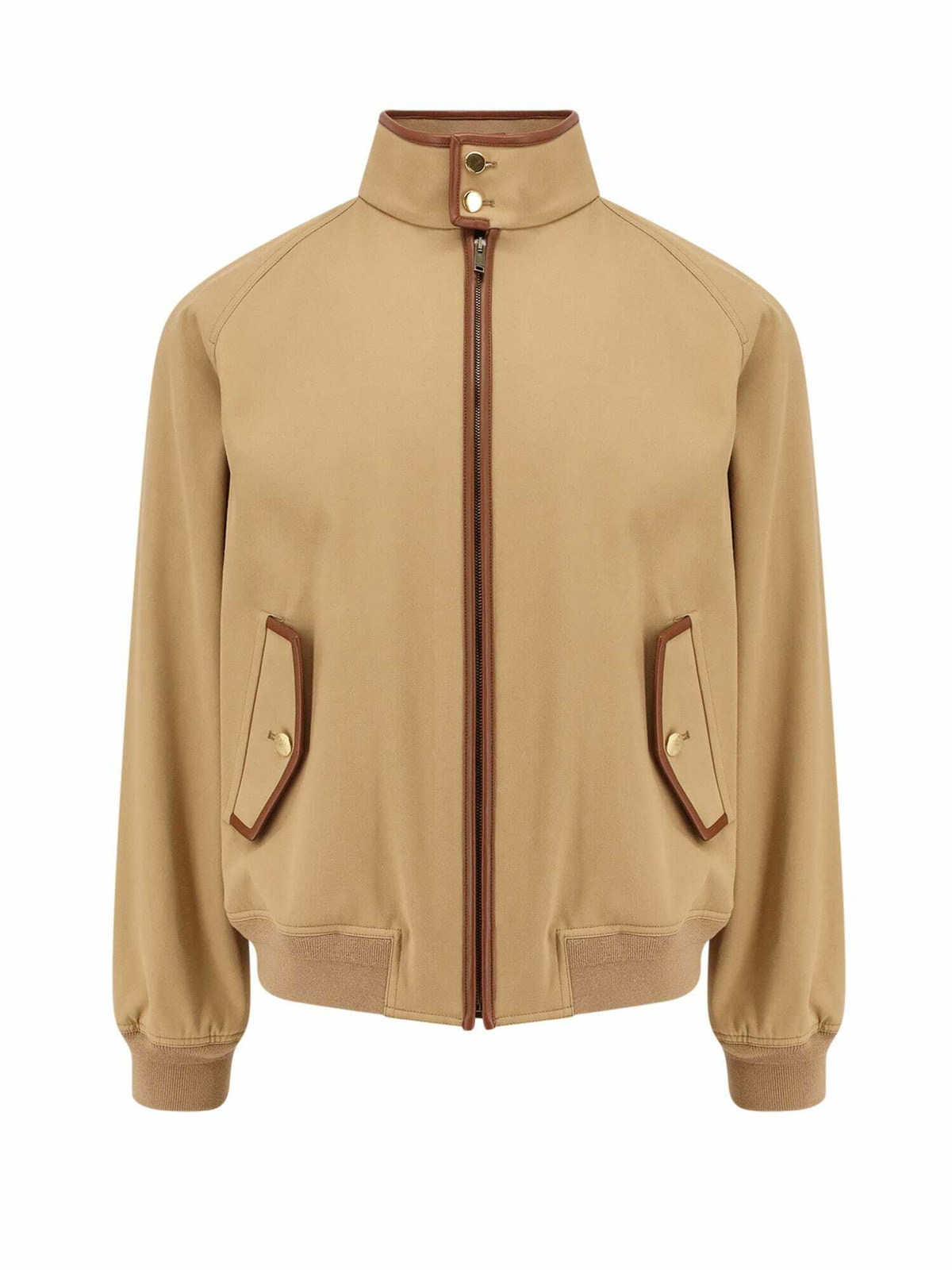 Valentino Cotton Jacket With Leather Profiles Valentino