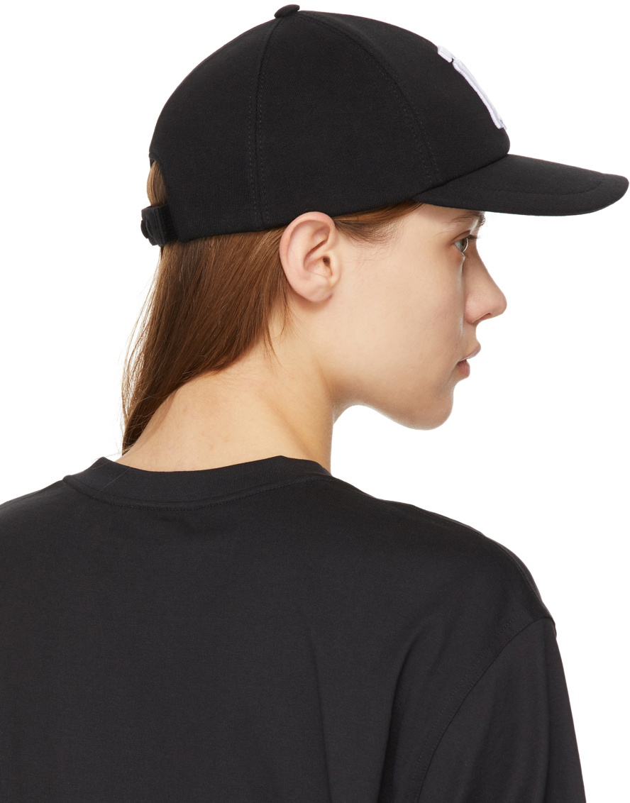 Burberry Black Cotton Jersey Monogram Baseball Cap Burberry