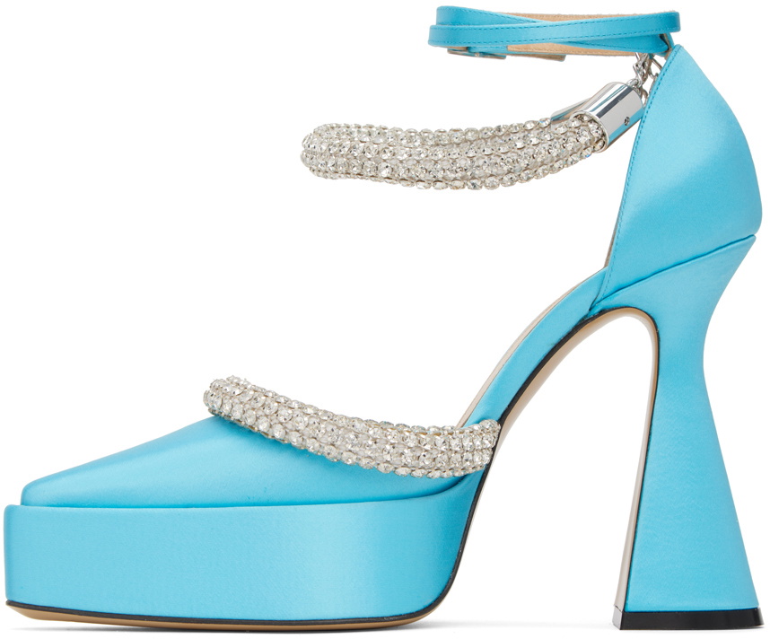 MACH & MACH Blue Kimberly Platform Heels MACH & MACH