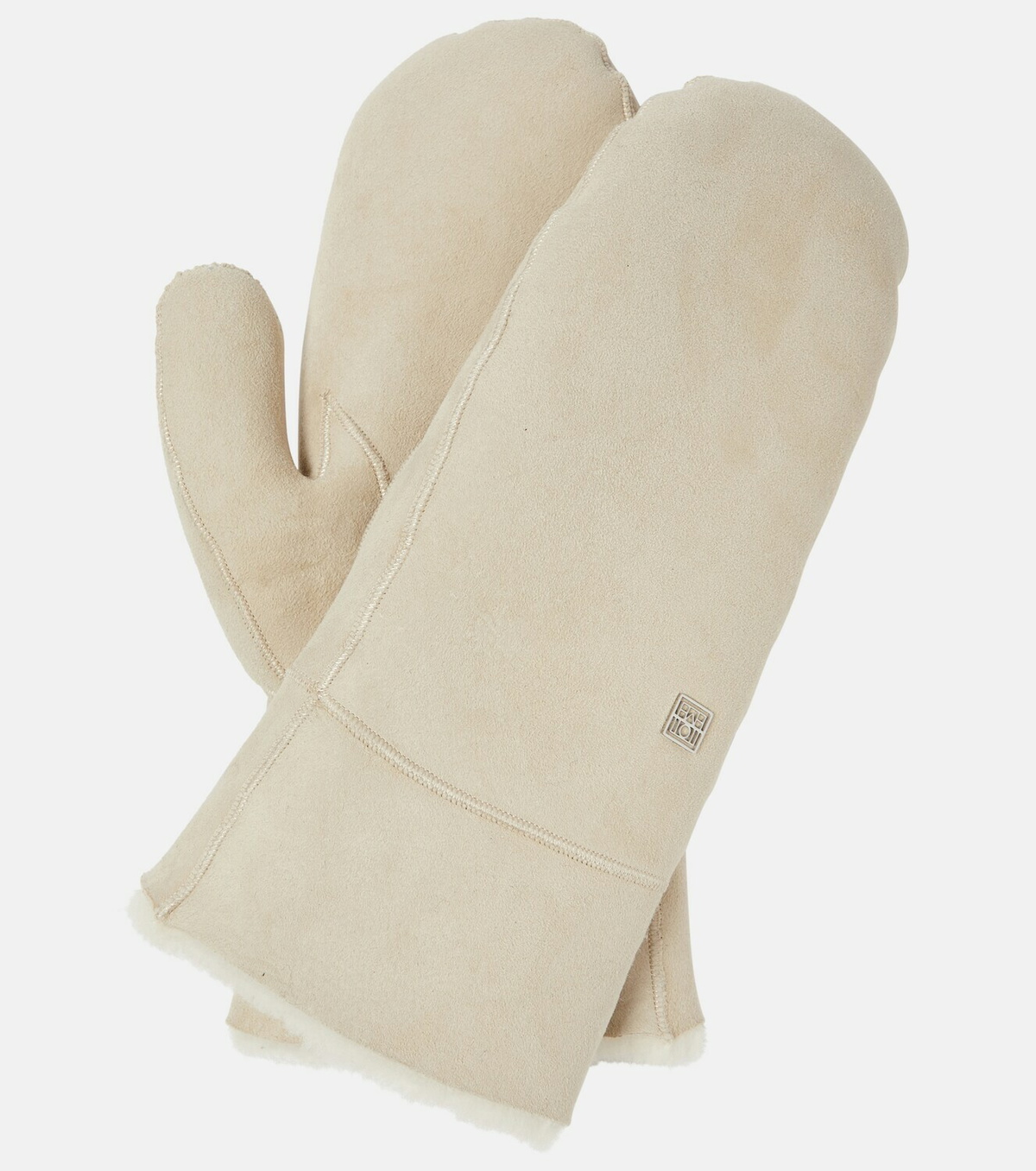 Toteme - Suede shearling mittens Toteme