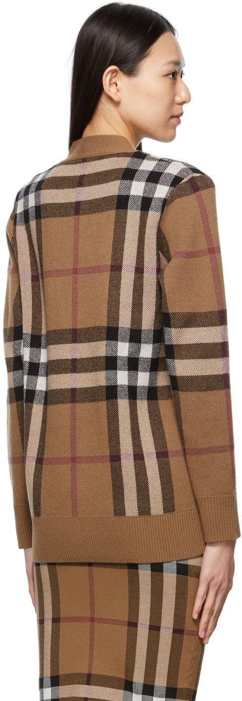 Burberry Beige Jacquard Check Willah Cardigan Burberry