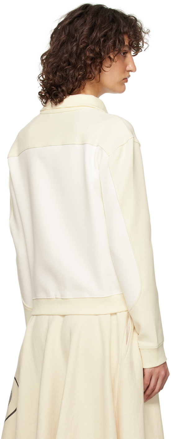 TheOpen Product White & Beige Paneled Jacket TheOpen Product