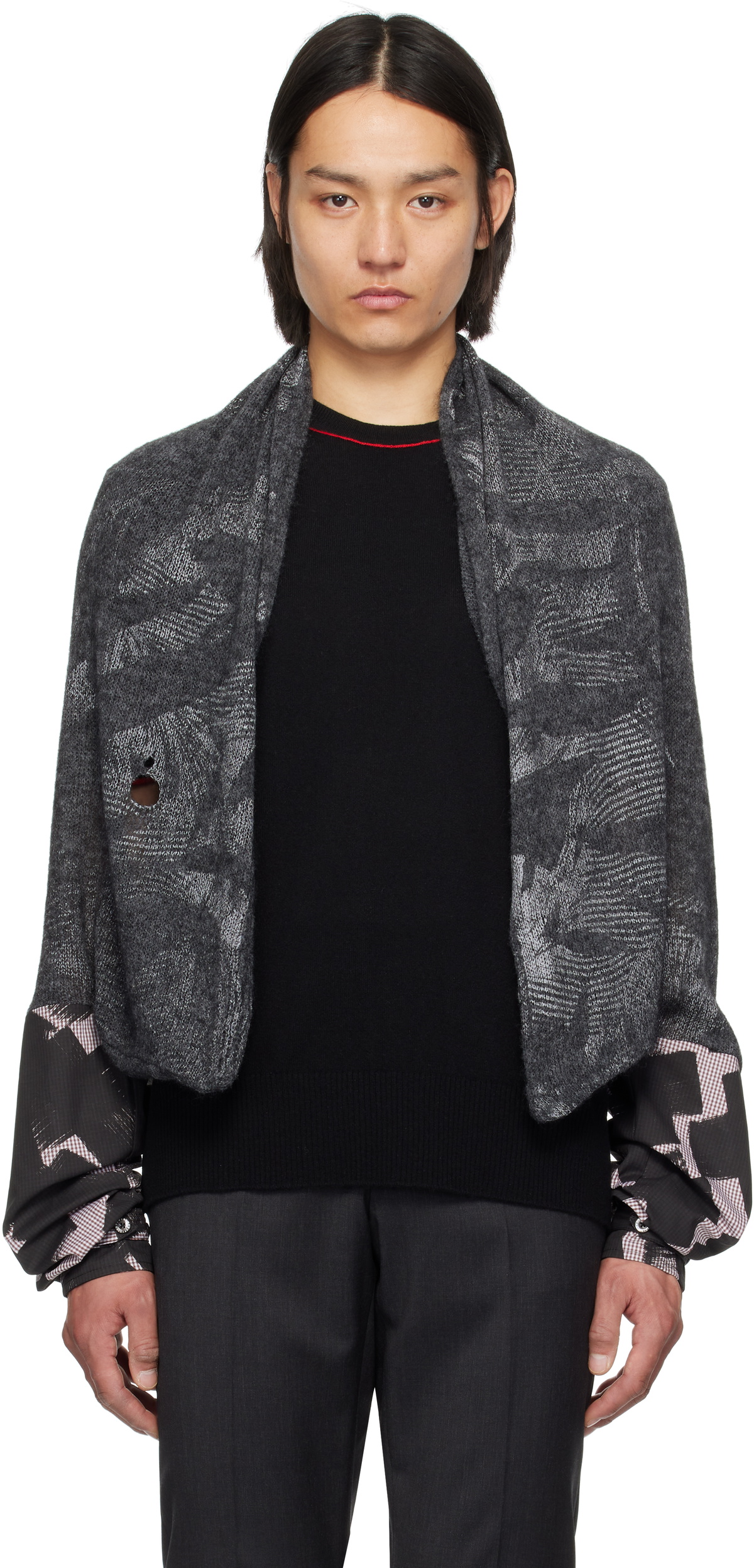 Vivienne Westwood Gray Hi-Vis Poncho Scarf Cardigan Vivienne Westwood