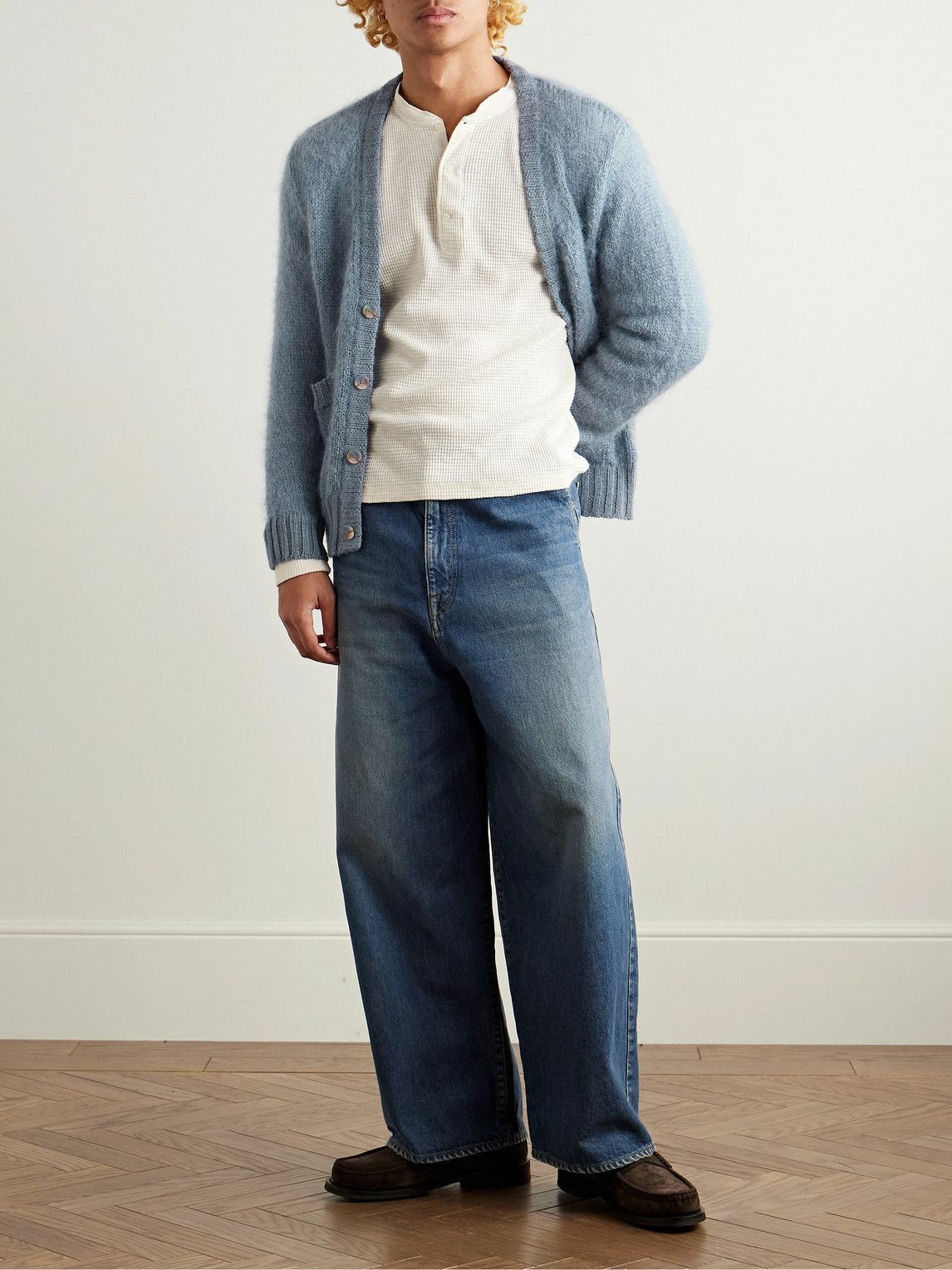 Corridor - Mohair and Wool-Blend Cardigan - Blue Corridor