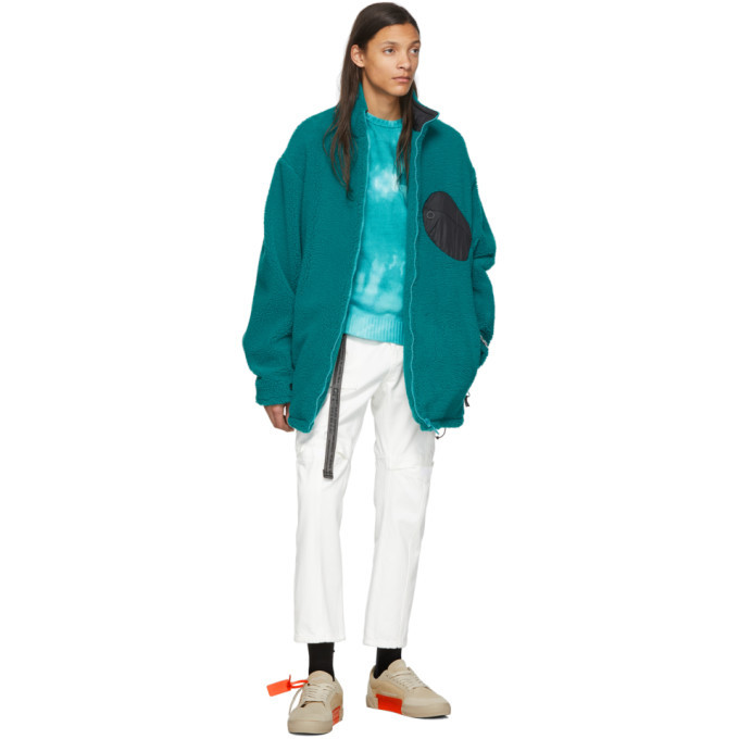 Off-White Blue Knit Logo Sweater Off-White