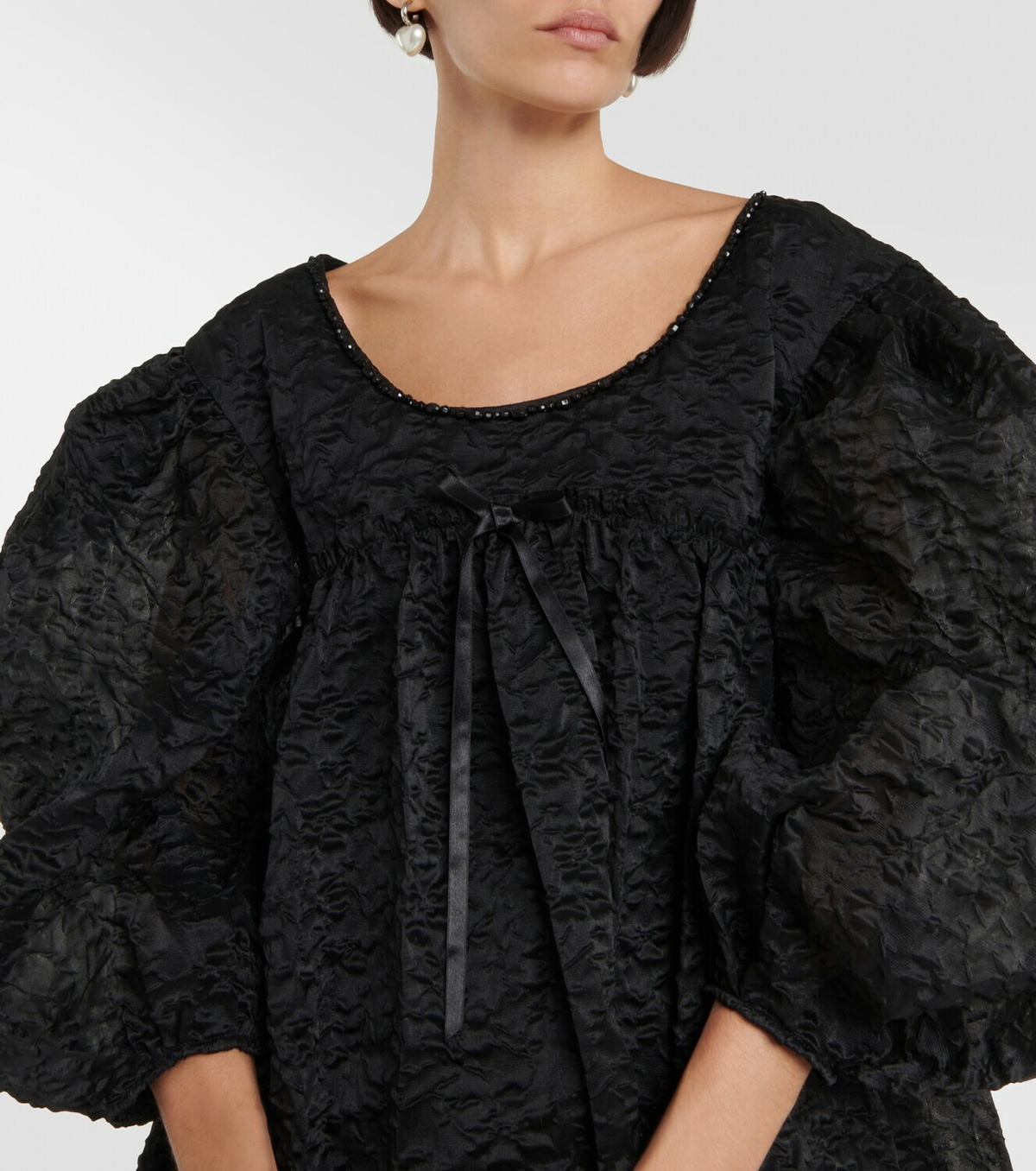 Simone Rocha Lace-trimmed tiered minidress Simone Rocha