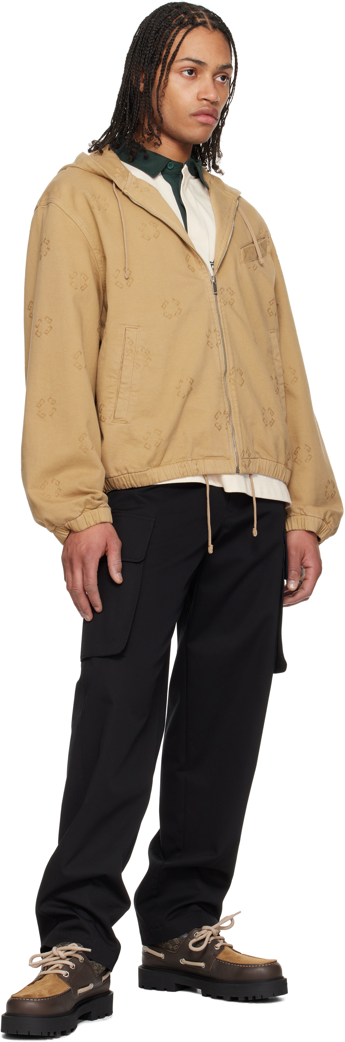 Givenchy Tan Monogram 72 Zipped Denim Jacket Givenchy