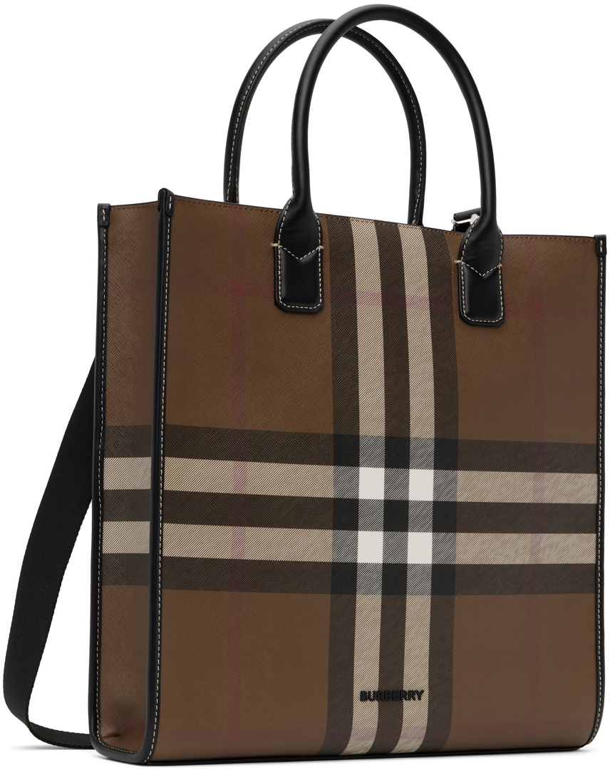 Burberry Brown & Black Exaggerated Check Tote Burberry