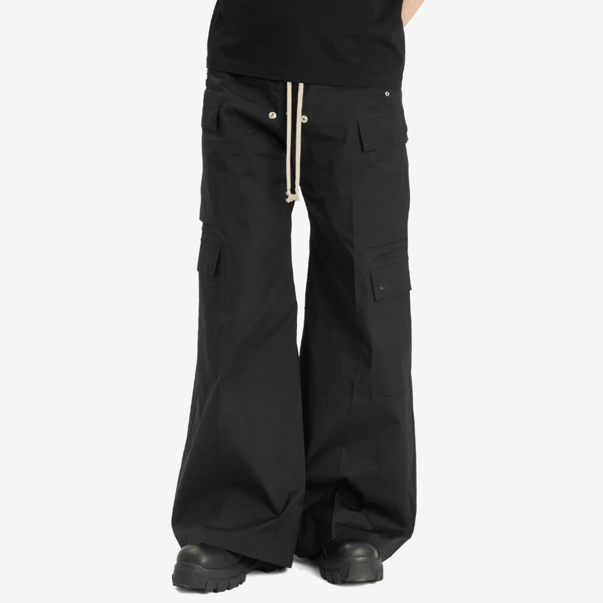 Rick Owens Men's Heavy Cotton Poplin Cargobelas in Black Rick Owens