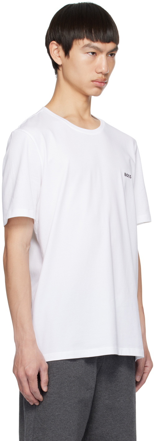 BOSS White Embroidered T-Shirt BOSS