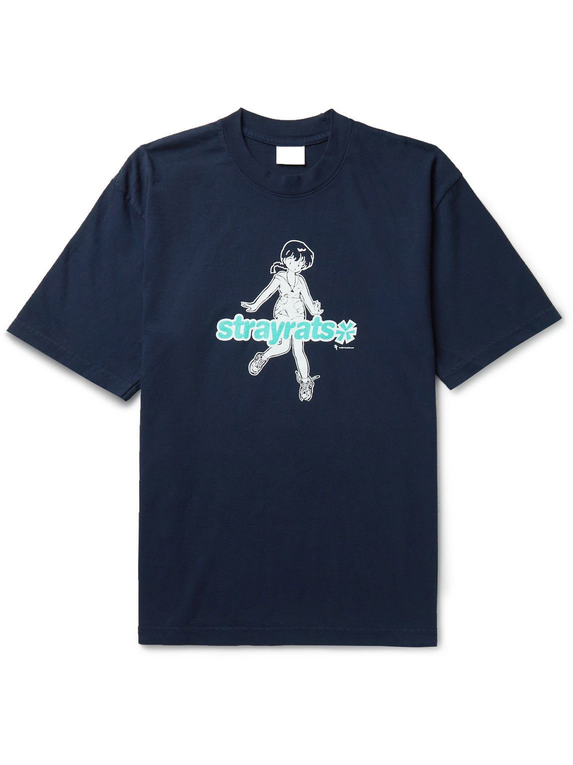 Stray Rats - Logo-Print Cotton-Jersey T-Shirt - Blue Stray Rats