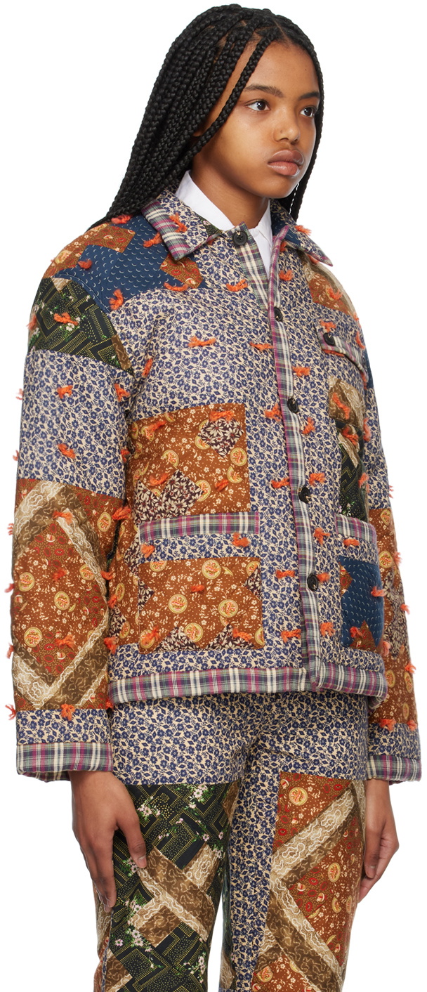 Bode Multicolor Criss Cross Quilt Jacket Bode