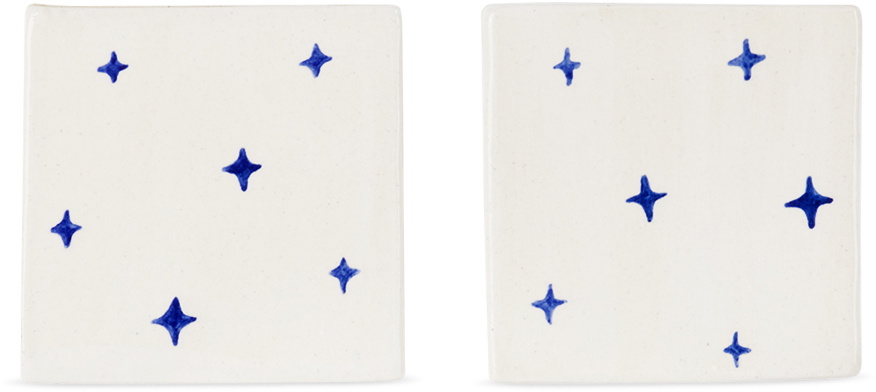 Rami Kim Studio White & Blue Mini Painting Tile Set Rami Kim Studio